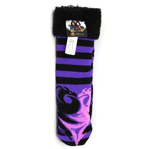 Disney | Other | Disney Descendants Slipper Socks Purpleblack Child ...